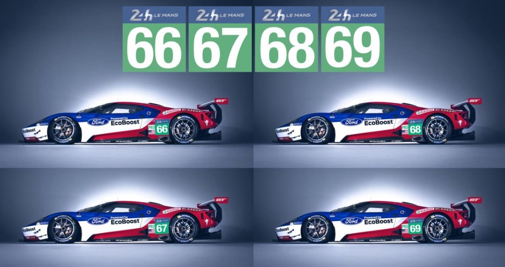 Les Ford GT au Mans 2016 : Numéros 66, 67, 68 et 69
